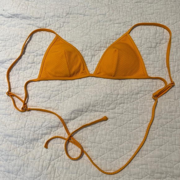 H&M | Swim | Yellow Orange Triangle Bikini Top | Poshmark